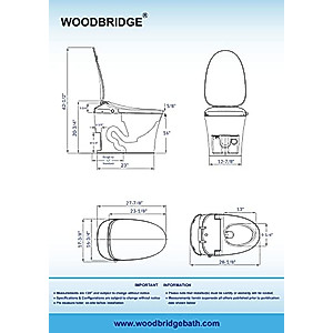 WOODBRIDGE Smart Bidet Toilet with Auto Open/Close Lid, Foot Sensor Operation,Dual Auto Flush, Heated Seat, Power Outage Flush,Hygienic Wash,Night Light,LT610