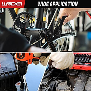 LLNDEI 1/4" Drive Socket Wrench Set, 1/4-Inch Impact Socket Set Metric(4-15mm) Deep and Shallow 6 Point, CR-V, 63PCS with 72T Ratchet Wrench Handle for Household&Automotive Repairing