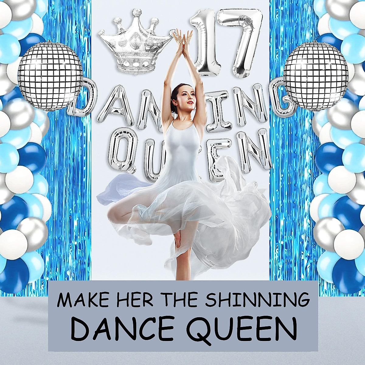 Dancing Queen Party Decorations 17 - Mamma Mia Party Decorations, Glitter Dancing Queen Banner Disco Ball Decoration for Mamma Mia Bachelorette Party Birthday Decorations Bridal Shower
