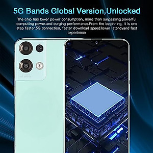 Zopsc Unlocked 3G Network Smartphone - Reno9pro 6.52in Dual SIM Dual Standby Cellphone 4+64G 13MP+48MP MTK6580A CPU GPS Support. 5800mAh (Green)