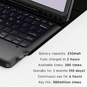 DOMEUN Keyboard Case for Samsung Galaxy Tab S7 FE 12.4" 2021 - Smart Wireless Waterproof Detachable Magnetic Tablet Trackpad Keyboard Cover for S7 FE SM-T730/T736 with S Pen Holder (Black)