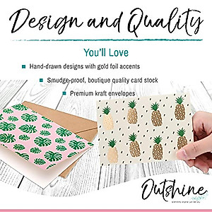 OUTSHINE Blank Notecards and Envelopes Set in Cute Storage Box - 48 (Fruit) 3.5" x 5" | Bulk Blank Note cards with Envelopes for All Occasion | Small Greeting, Stationary, Birthday, Thank You Cards