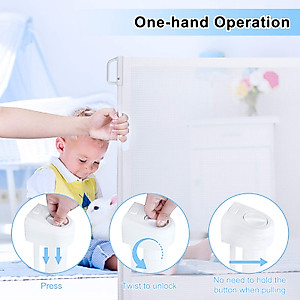 Bundle of Retractable Baby Gate White - PRObebi 360 Retractable Dog Gate + 38 PCS Outlet Covers Baby Proofing