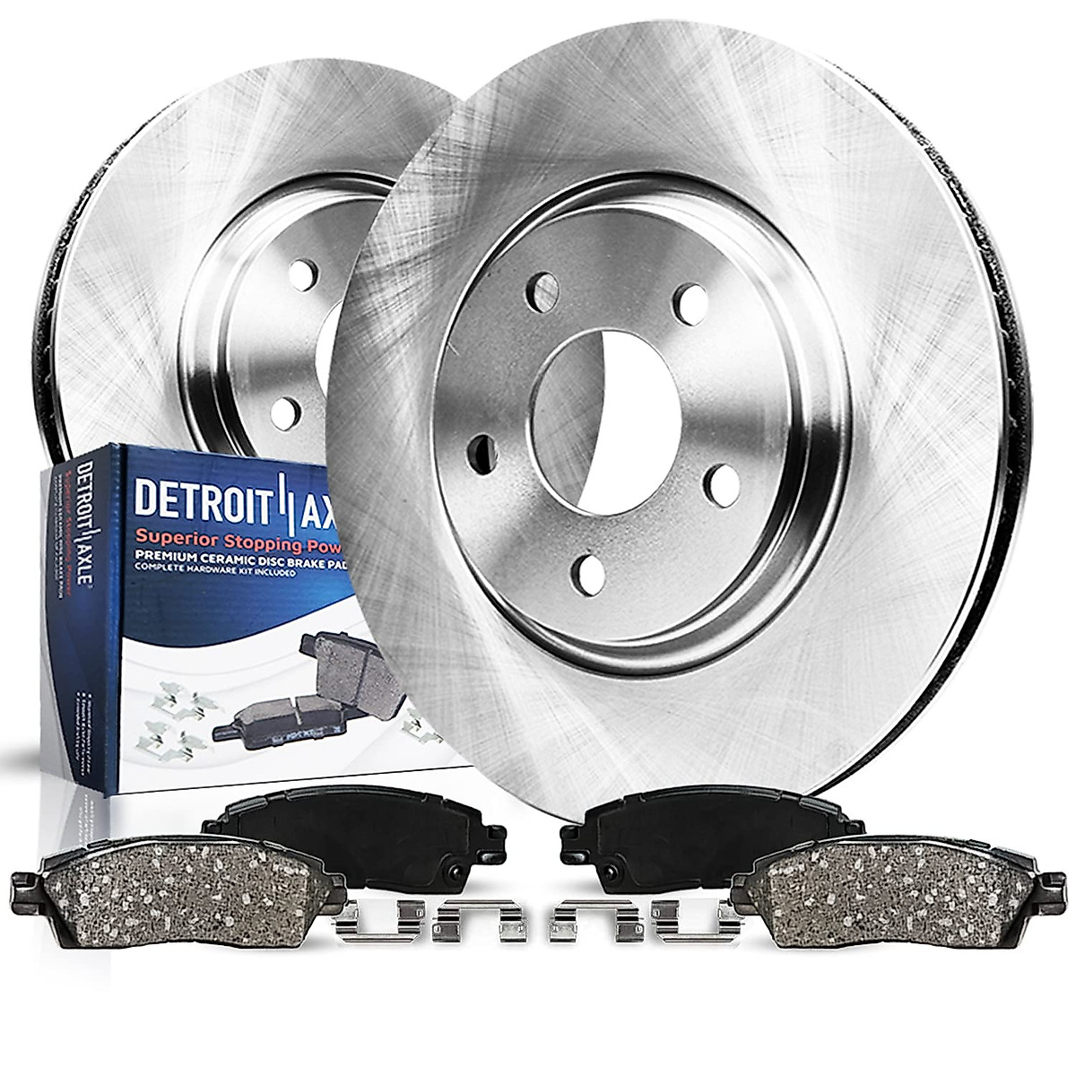 Detroit Axle - Front Brake Kit for Ford Escape Mazda Tribute Mercury Mariner Replacement Disc Brakes Rotors and Ceramic Brake Pads : 10.95" inch Rotors [for Vehicle with Rear Drum Brakes]
