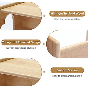 Nuoex Montessori Weaning Table and Chair Set for Read,Play, Wooded Toddler Table and Chairs for 1-5 Year Old, Kids Activity Table and Chair Step Stool Montessori Furniture Birthday Gift