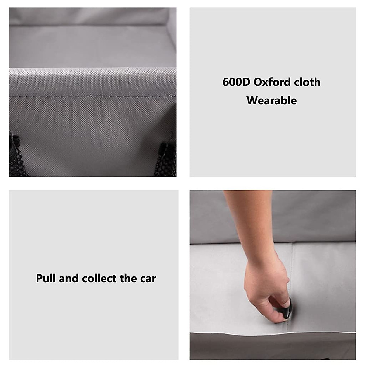 Suuim Collapsible Folding Wagon, Heavy Duty Collapsible Folding Wagon Utility Outdoor Camping Garden Cart with Adjustable Handle,600D Wear-Resistant Oxford