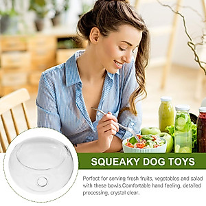 Housoutil 1pc Double Wall Glass Salad Bowl, Handmade Dry Ice Artistic Conception Glass Cooking, Clear Hollowware Bowl, Microwave, Freezer and Dishwasher Safe for Kitchen Home Housewarming Party