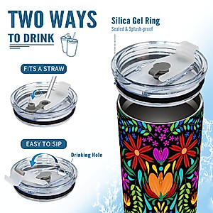SAVHOQIR 20 oz Tumbler Mexican Boho Floral Stainless Steel Vacuum Insulated Travel Tumblers with Lid Double Wall Insulated Travel Mug Coffee Cup for Ice Hot Drinks