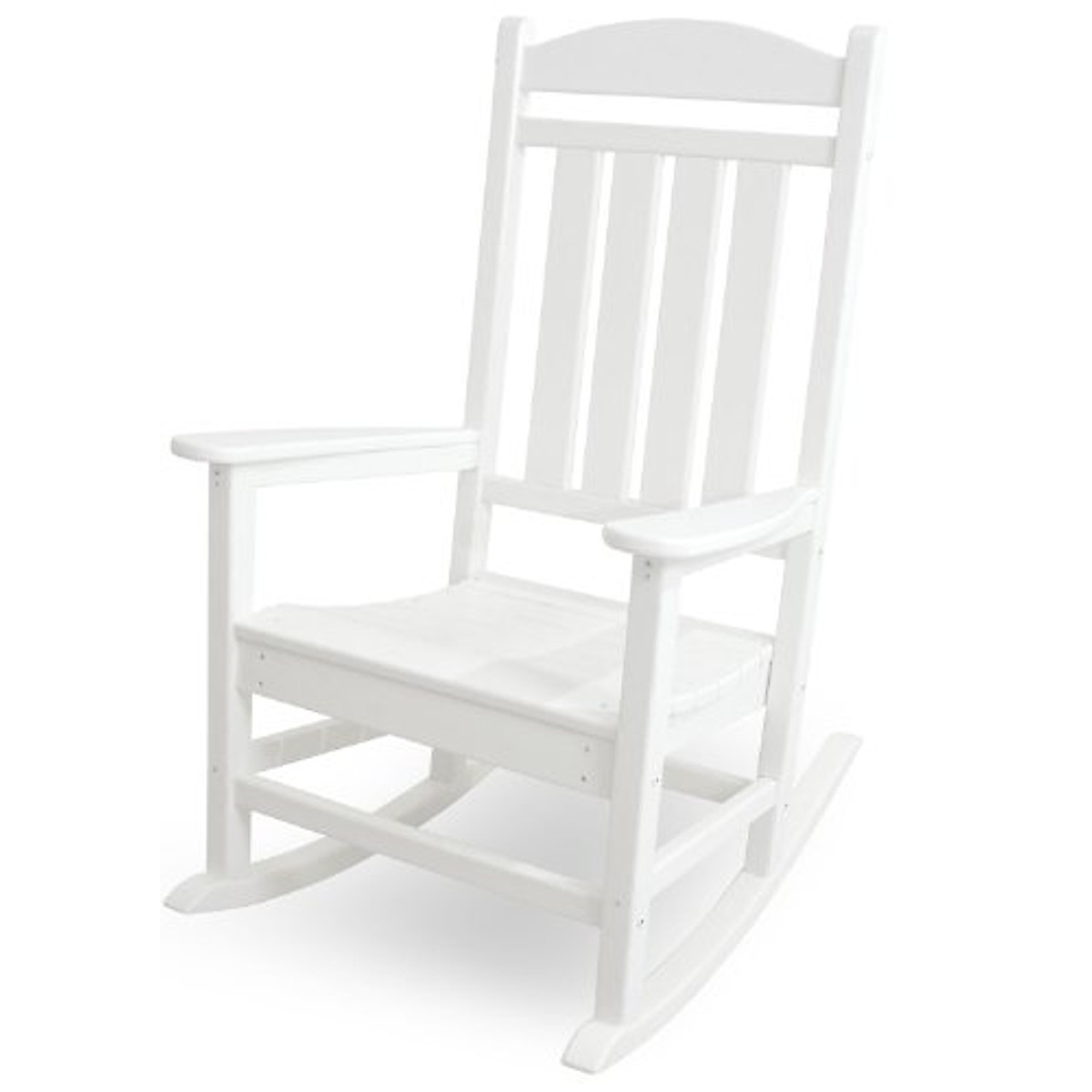 POLYWOOD R100WH Presidential Rocking Chair, White & SBT18WH South Beach 18" Outdoor Side Table, White