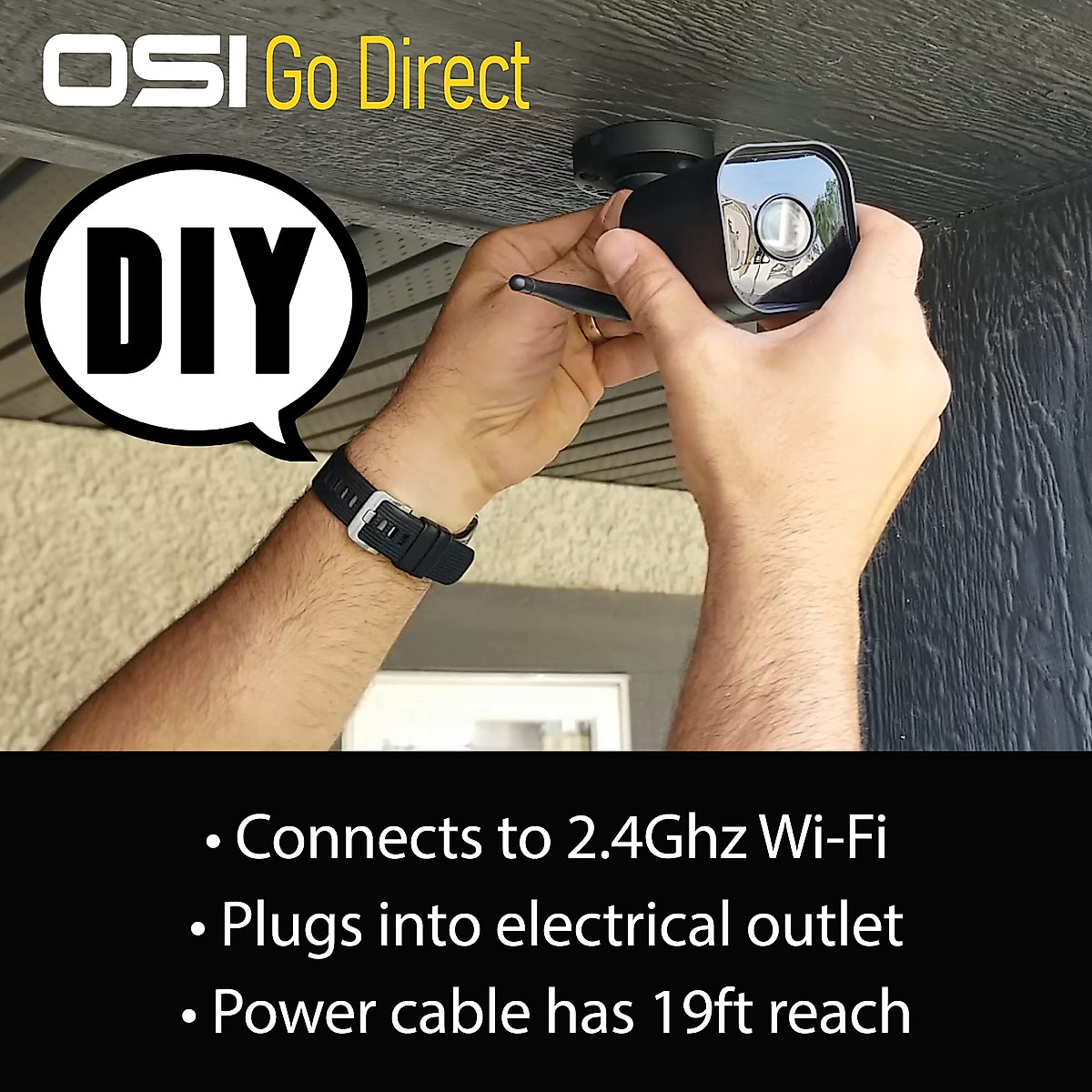 OSI Smart Security Bullet Camera Outdoor 1080P HD,WiFi Cameras, Home Security Cameras, AI Human Detection, Two-Way Audio, Night Vision,Compatible with Alexa, Google,32GB SD Card Included/Cloud StoragE