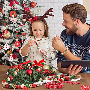 Suziko 205 Pieces Wooden Beads,Decorate Beads 0.63 Inch Round Craft Bead with Holes for DIY Garland Jewelry Making Home Party Halloween Thanksgiving Holiday Decoration (red)