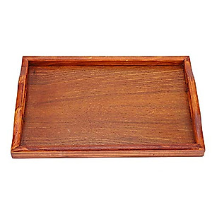 OLDMANSHOP Bamboo Wood Serving Tray with Holders, Multipurpose Portable Breakfast Tray Laptop Bed Tray for Eating, Reading, Working