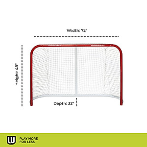 Winnwell Regulation Size Hockey Net - Indoor & Outdoor Heavy Duty Goal - Good for Street, Field & Rink