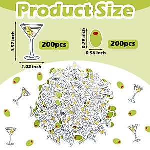 Watersay 400 Pcs Martini Birthday Party Confetti Martini Themed Bachelorette Confetti Bikinis and Martini Cups Confetti for Bridal Shower Engagement Bachelorette Party Supplies