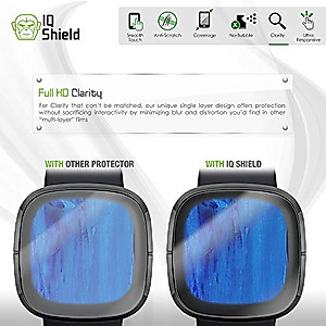 IQShield Screen Protector Compatible with Fitbit Versa 3 / Fitbit Sense (6-Pack) Anti-Bubble Clear TPU Film