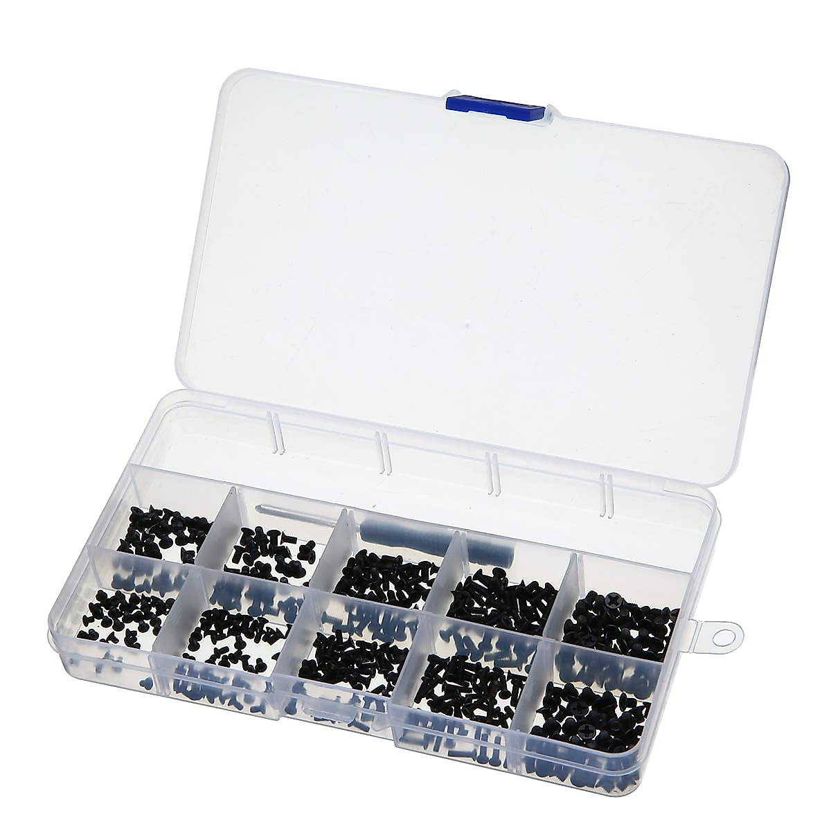 Ochoos 500pcs/set Alloy Steel Black Laptop Computer Screws Assemble Set for Universal Computer Hardware Tool with Screwdriver