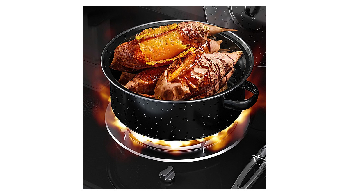 Black Enamel Roaster Pan for Perfect Roasting