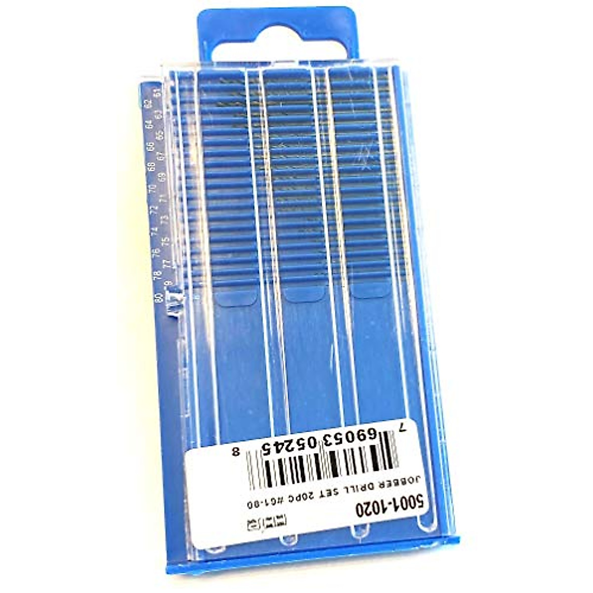 HHIP 5001-1020 20 Piece High Speed Steel Wire Gage Drill Set, Right Hand, #61-80