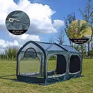 porayhut Pop Up Greenhouse Cover Flower House Mini Gardening Plant Flower Sunshine Room Room,Backyard PVC Greenhouse Cover for Cold Frost Protector Gardening Plants (Large)