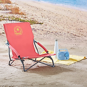 PRODUCTWORKS Maui and Sons Comfort Sling Back Bag Beach Camping Picnic Chair, 2-Pack (Coral)