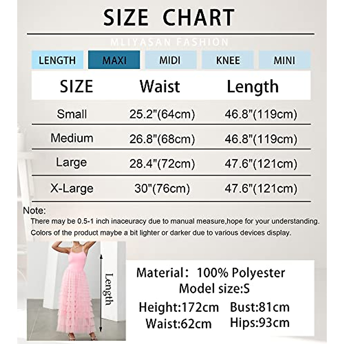 Women's Tulle Maxi Dress Spaghetti Strap Layered Fluffy Ruflfle Prom Birthday Party Long Dress