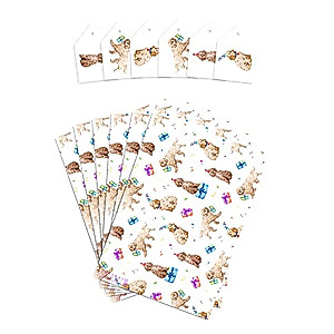 CENTRAL 23 Birthday Gift Wrap - Dog Wrapping Paper - 6 Sheets Funny Gift Wrap For Men And Women - Cockapoo Birthday Party - For Fur Mom Or Dog Dad - Vegan Ink - Comes With Cute Stickers