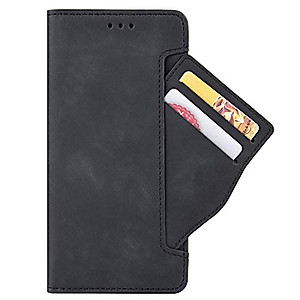 HualuBro Oppo Reno 5A Case, Magnetic Full Body Protection Shockproof Flip Leather Wallet Case Cover with Card Slot Holder for Oppo Reno 6 Pro Plus 5G Phone Case (Black)