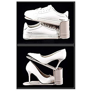 HTLLT Practical and Convenient Shoe Slots Organizer Adjustable Shoe Racks Space Saver Shoe Holder 4/6 Piece Set,Gray,6 Piece Set