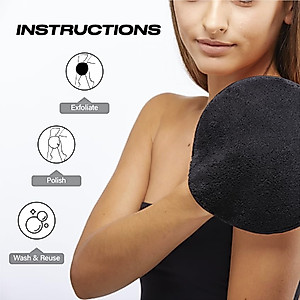 BODY Exfoliating Washcloth Mitt, Soft Dual-Sided Wet & Dry Face & Body Exfoliator - Body Scrubber Exfoliating Cloth Pad