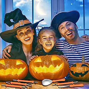 QJIUBA Halloween Pumpkin Carving Kit，Professional Stainless Steel Pumpkin Carving tools，Safe and Easy Bulk Pumpkin Carving Kit for Kids Adults，Family Decorations DIY Carving Gift（10PACS