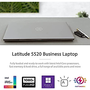 Dell Latitude 5000 Series 5520 Business Laptop, 15.6" FHD Touch Display, Intel Core i5-1145G7 vPro, 16GB RAM, 512GB SSD, IR Camera, NFC, Backlit Keyboard, HDMI, Wi-Fi 6, Windows 11 Pro