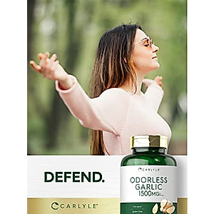 Carlyle Odorless Garlic Softgels 1500mg | 500 Pills | Non-GMO, Gluten Free Extract Supplement