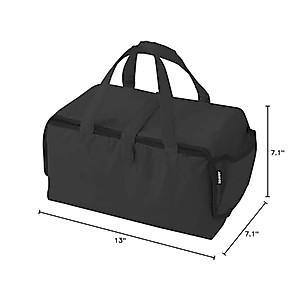 Yamazaki Home Tower 2-in-1 Mat and Bag Portable Folding Iron Pad Cover, W33XD18XH18cm, Black