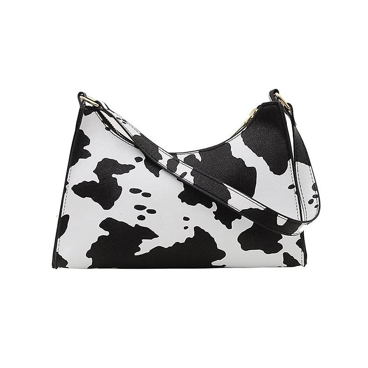 Women Cow Print Shoulder Bag Clutch Purse Underarm Handbag Satchel Zipper Tote Bag Purse