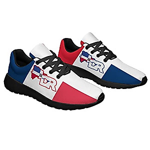 Dominican Republic Flag Shoes Mens Womens Running Shoes Athletic Casual Tennis Sneakers Walking Golf Gym Shoes Black Size 9.5
