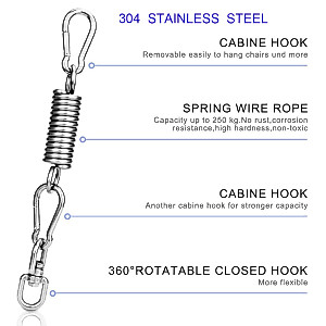 MEICOCO Heavy Bag Hanger, Heavy Bag Spring for Heavy Bag, Punching Bag Hanger Set with Carabiners and Spring for Punching Bags, Hammock up to 450lbs