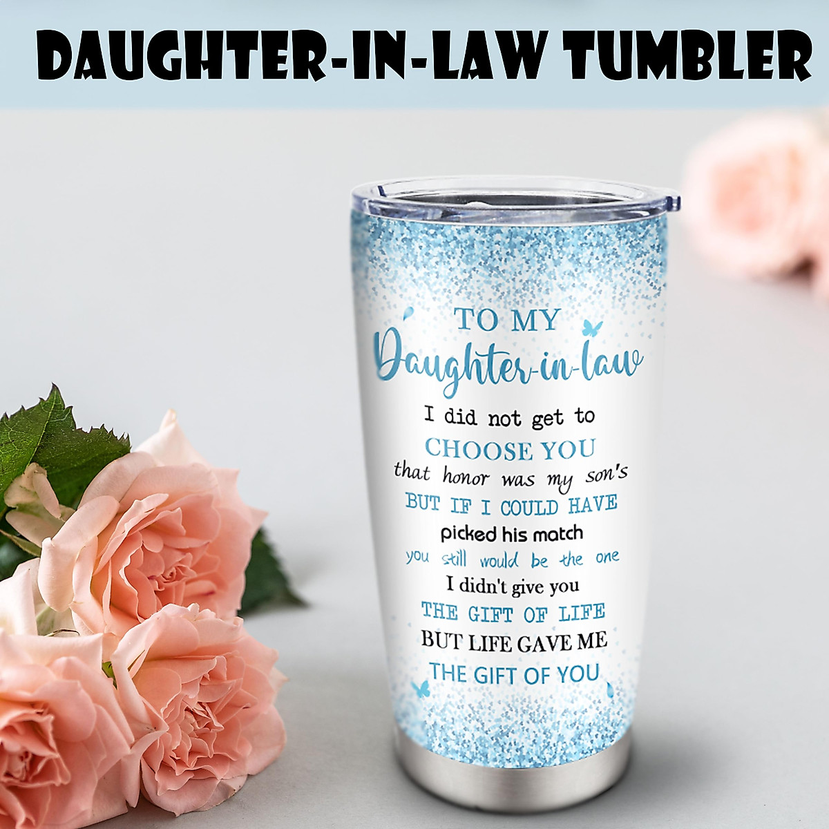 Vutieso Daughter In Law Gifts, Gifts For Daughter In Law Tumbler 20oz, Daughter In Law Gifts From Mother In Law, Daughter In Law Birthday Gifts, Future Daughter In Law Gifts, Daughter-in-law Gifts