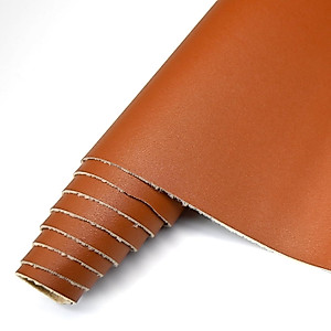 79"x 54"(200cm x 140cm) Faux Leather|Soft Smooth Surface Solid Faux Leather Fabric|1mm Thick Water Proof PU Nappa Leather Fabric for Furniture Decoration, DIY Crafts, Sewing, Etc.（Brown）