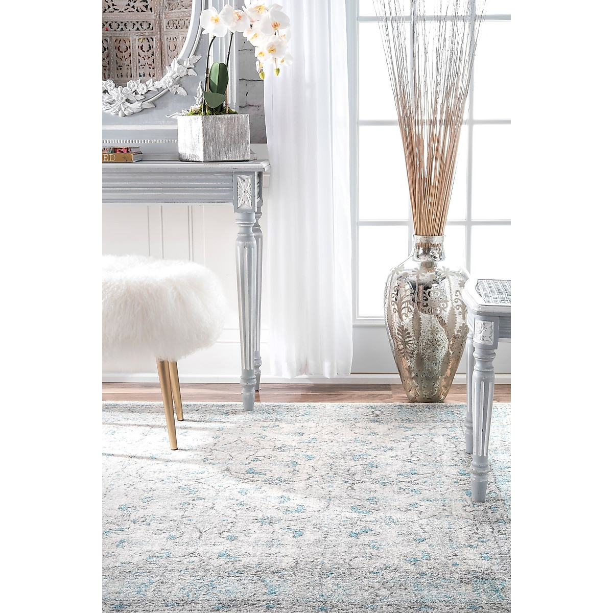 nuLOOM Rio Transitional Farmhouse Area Rug, 10' x 14', Aqua