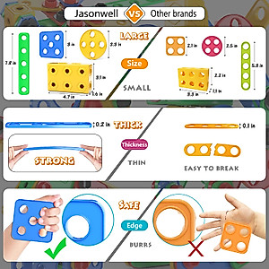 Jasonwell STEM Toys Building Blocks - 116 PCS Educational Construction Tiles Set Engineering Kit Learning Resources Christmas Birthday Gift for Toddlers Kids Ages 3 4 5 6 7 8 9 10 Year Old Boys Girls