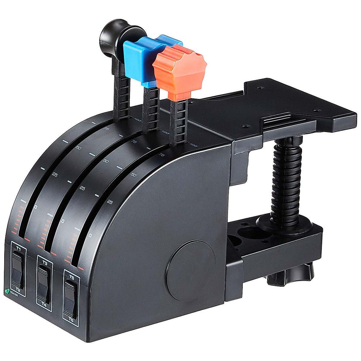 Logitech G Saitek PRO Flight Throttle Quadrant, Professional Simulation Axis Levers, LCD Display, 3x Two-Way Rocker Switches, Adjustable Bracket, USB, PC - Black