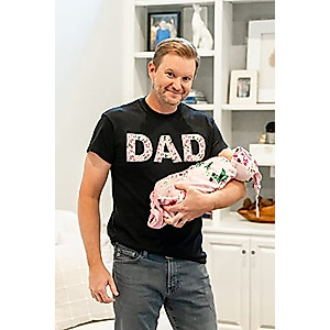 Baby Be Mine Maternity Nursing Delivery Robe & Baby Girl Swaddle Blanket Set with Daddy T-Shirt (Small/Medium Robe -Large Tshirt, Amelia)