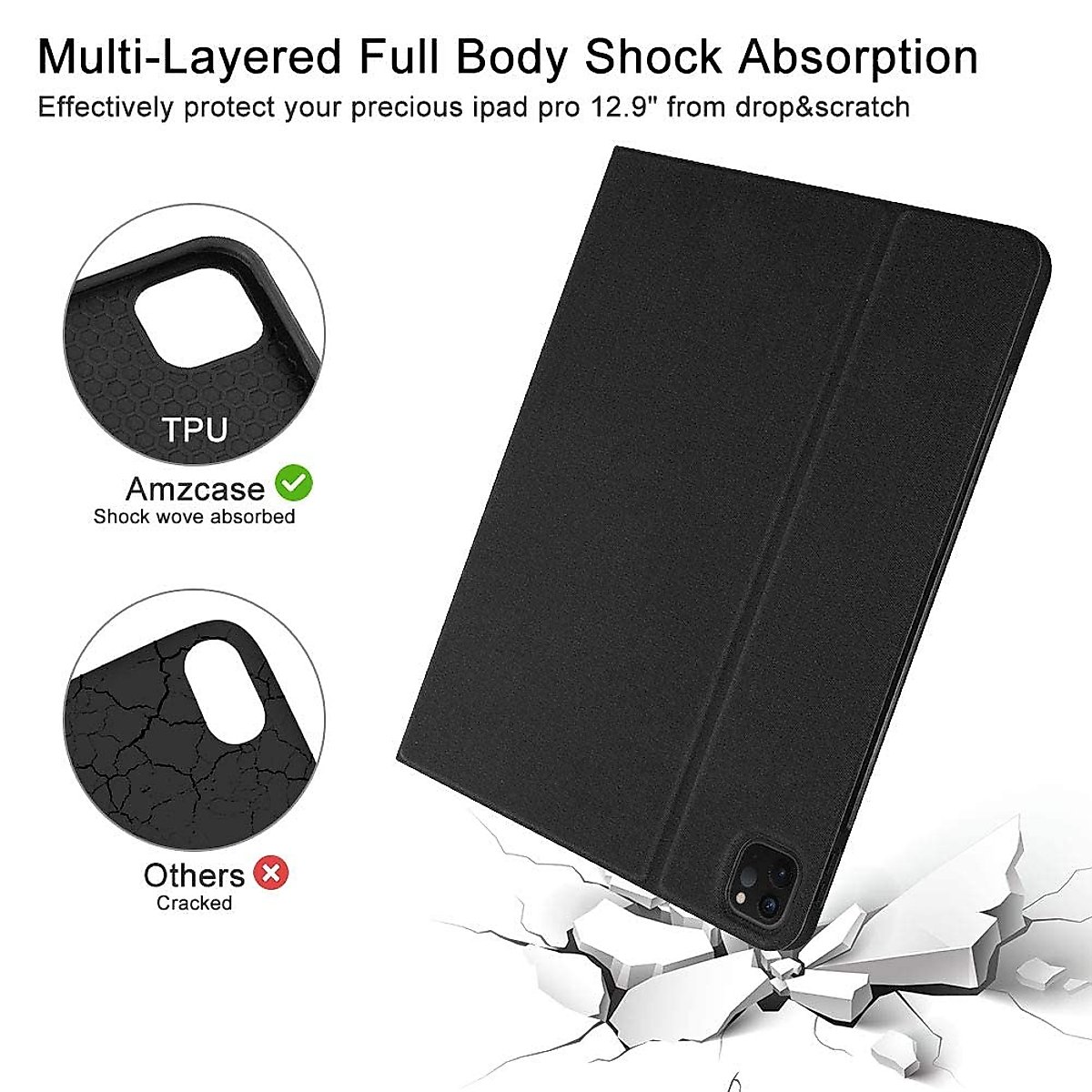 HOTLIFE Case with Keyboard for iPad Air 13 inch （M2 2024 ）,Keyboard Case for iPad Pro 12.9 6th/5th Generation, Wireless Detachable Keyboard- with Pencil Holder for New iPad Air 13-inch/iPad Pro 12.9
