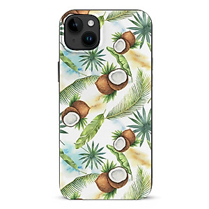 Niapessel Compatible with iPhone 15 Plus Case Coconut and Palm Trees Print Shockproof Protective Phone Cases Slim Thin Cover TPU for Women Men Boys Girls