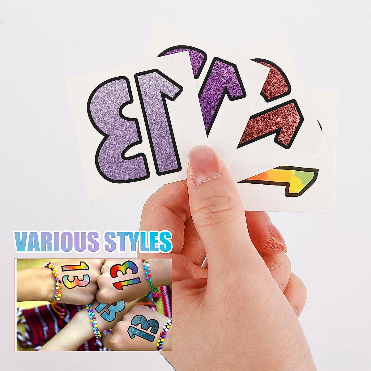 36pcs Number 13 Tattoos for Taylor Temporary, Waterproof 13 Temporary Tattoos Singer TS 13 Tattoo Sticker Inspired Party Favors for Singer Fans Concert Music Festival