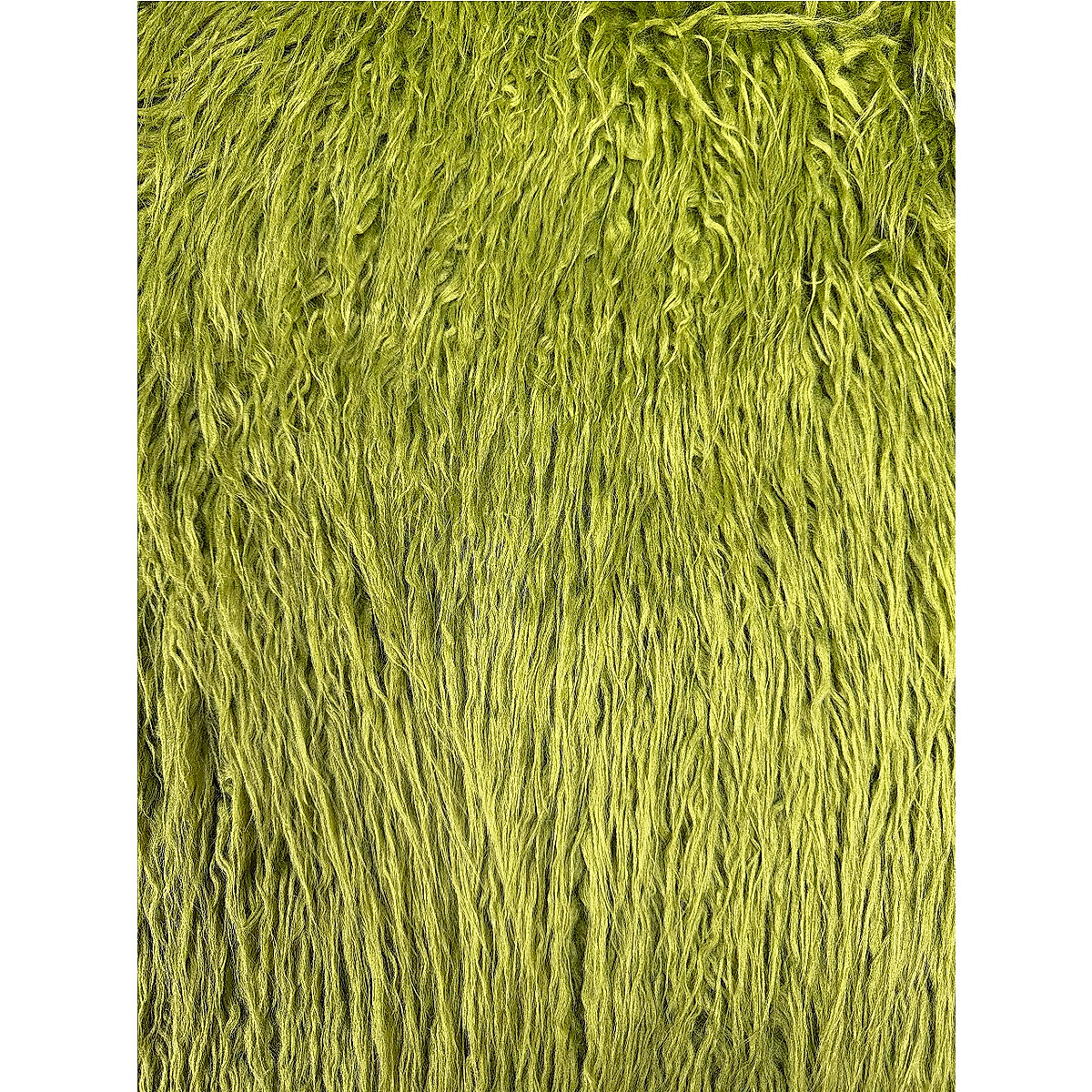 Faux/Fake Fur Mongolian Olive Green Fabric by The Yard