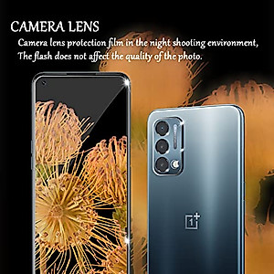 OnePlus Nord N200 Tempered Glass Screen Protector + Camera Lens Protectors by YEYEBF, [2+2 Pack] [3D Glass] [Bubble-Free] [Anti-Glare] for Nord N200