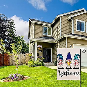 Welcome Baseball Gnome Garden Flag Vertical Double Sided Bat Ball Sport Softball Flag Yard Outdoor Decoration 12.5 x 18 Inch