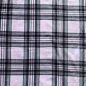 Stewart Plaid Pink Anti-Pill No-Sew Throw Fleece Fabric Kit (50x60)