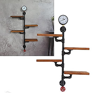 FOUF Floating Shelves Wall Mounted, Rustic Metal Pipe Floating Shelves Pipe Wall Shelf and Industrial Pipe Shelving, Wall Shelves for Bedroom, Bathroom, Kitchen, Laundry Room Storage Decoration